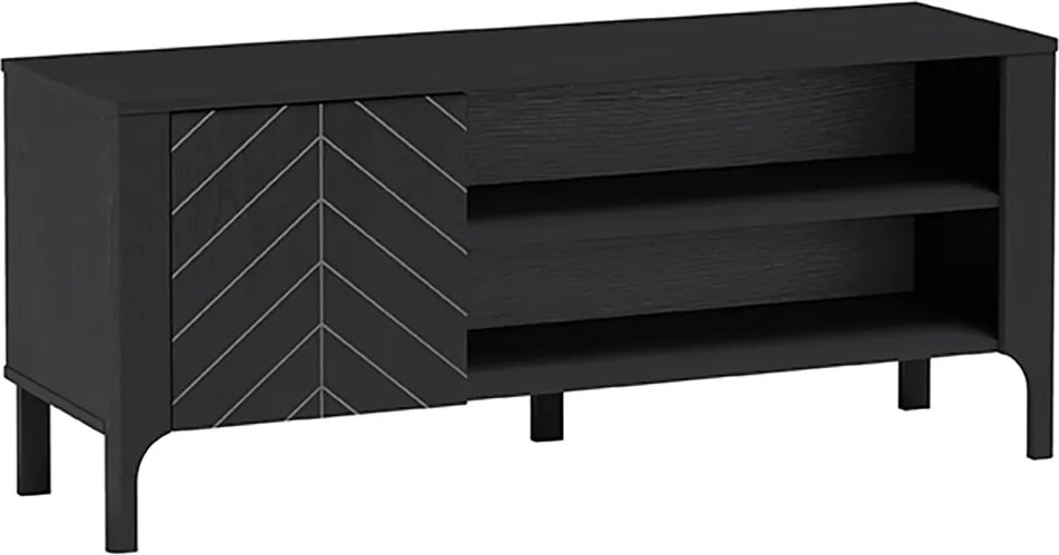 TV stolek MALUMI MM-6 | s policemi | 135 cm | černá