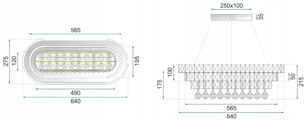 Stropní svítidlo Crystal Old chrom
