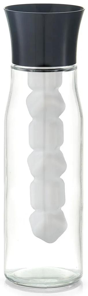 Skleněná karafa s kazetou na led - 800 ml, černá barva, ZELLER