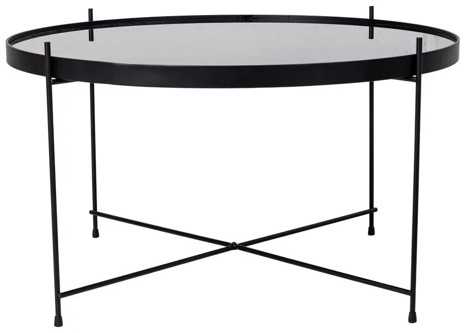 House Nordic Konferenční stolek, černá práškově lakovaná ocel se sklem\nØ70xh40cm
