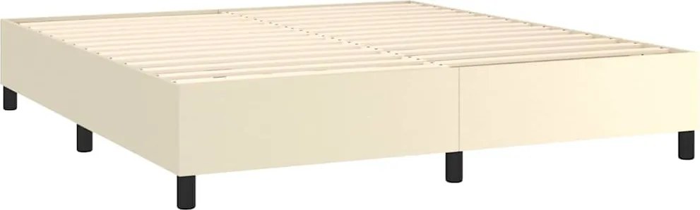 Rám postele s boxspringem krémový 160x200 cm umělá kůže 3121055