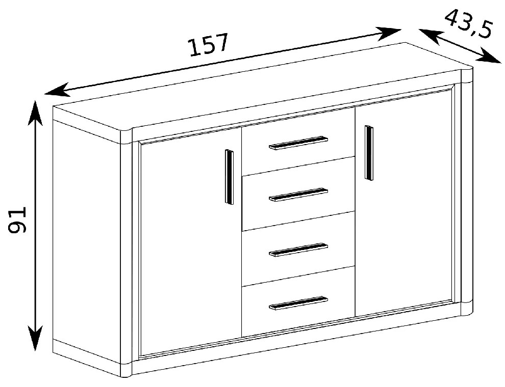 Obývací stěna DALLAS t - sestava B - trufla