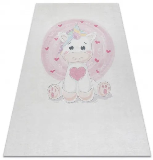 Dywany Łuszczów, Dětský kusový koberec Bambino 1128 Unicorn, 80x150, růžová, dětský pokoj