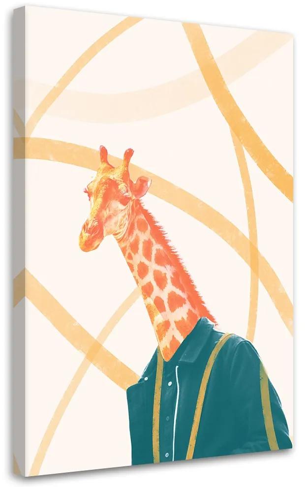 Gario Obraz na plátně Žirafí hlava Žlutá zvířecí abstrakce - Bryantama Art Rozměry: 40 x 60 cm