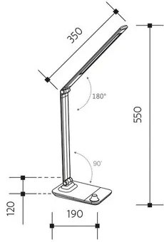 Panlux PN15300022 Stolní LED lampička s bezdrátovou nabíječkou Master, černá