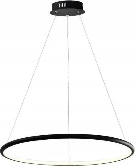 Závěsná Led lampa moderní černá kulatý kruh 62 cm 4000K Reality