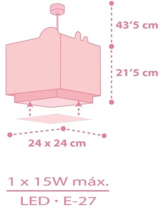 Dalber 63112S - Dětský lustr JUNGLE 1xE27/15W/230V růžová