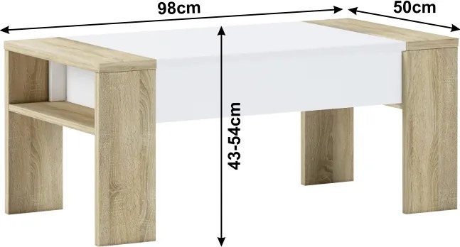 Kondela Pula dub sonoma + bílý