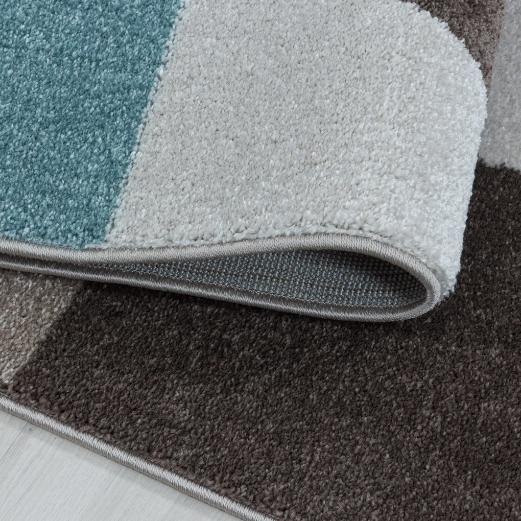 Ayyildiz, Kusový koberec Efor 3716 blue, 80x250, hnědá, obývací pokoj