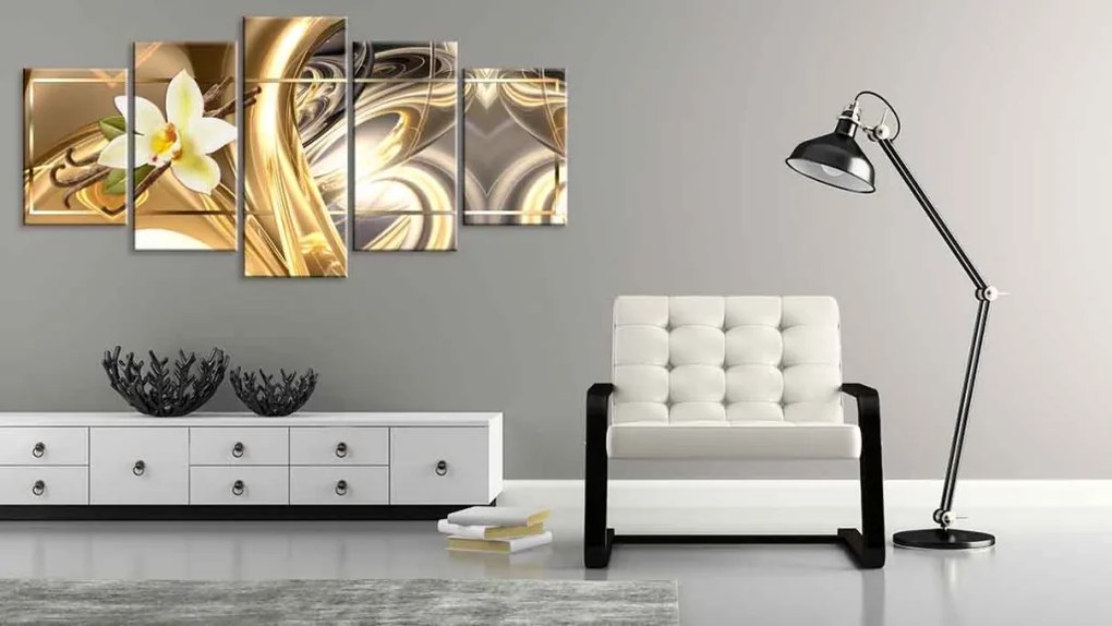 Malvis ® Obraz Abstraktní vanilka zlatá Velikost: 100x50 cm