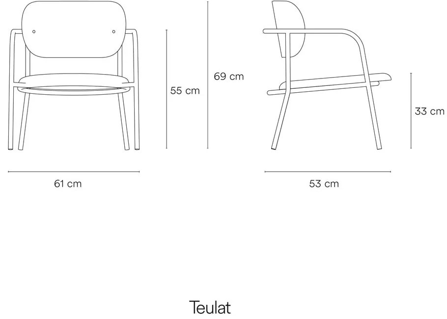 Černo-šedé křeslo v dekoru jasanu Eclipse - Teulat