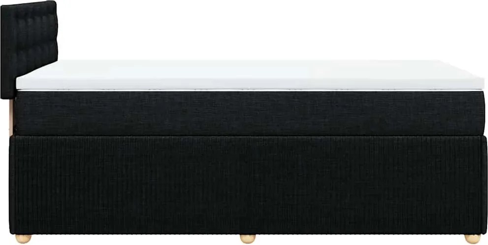 Box spring postel s matrací černá 90x200 cm textil 3289655