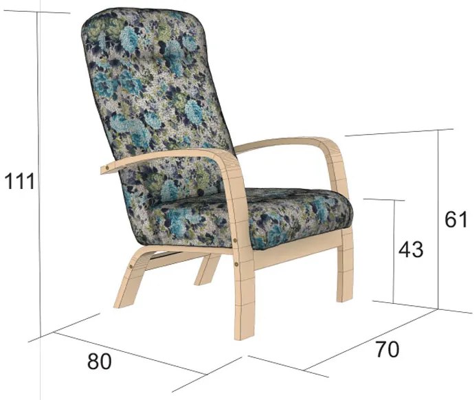 Bradop Křeslo RIK R71 P - PŘÍRODNÍ 227 - CORSIKA-227