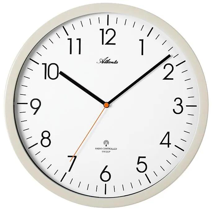 Designové nástěnné hodiny AT4382-0 bílé řízené signálem DCF