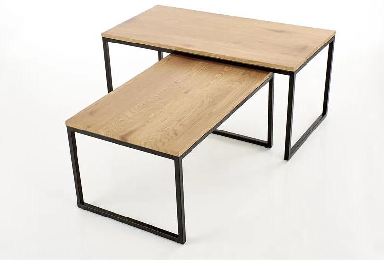 Set 2 ks. Konferenčních stolků Suena (přirodně dřevo + černá). 1048632