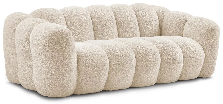 Béžová pohovka z textilie bouclé 232 cm Hippolyte – Bobochic Paris