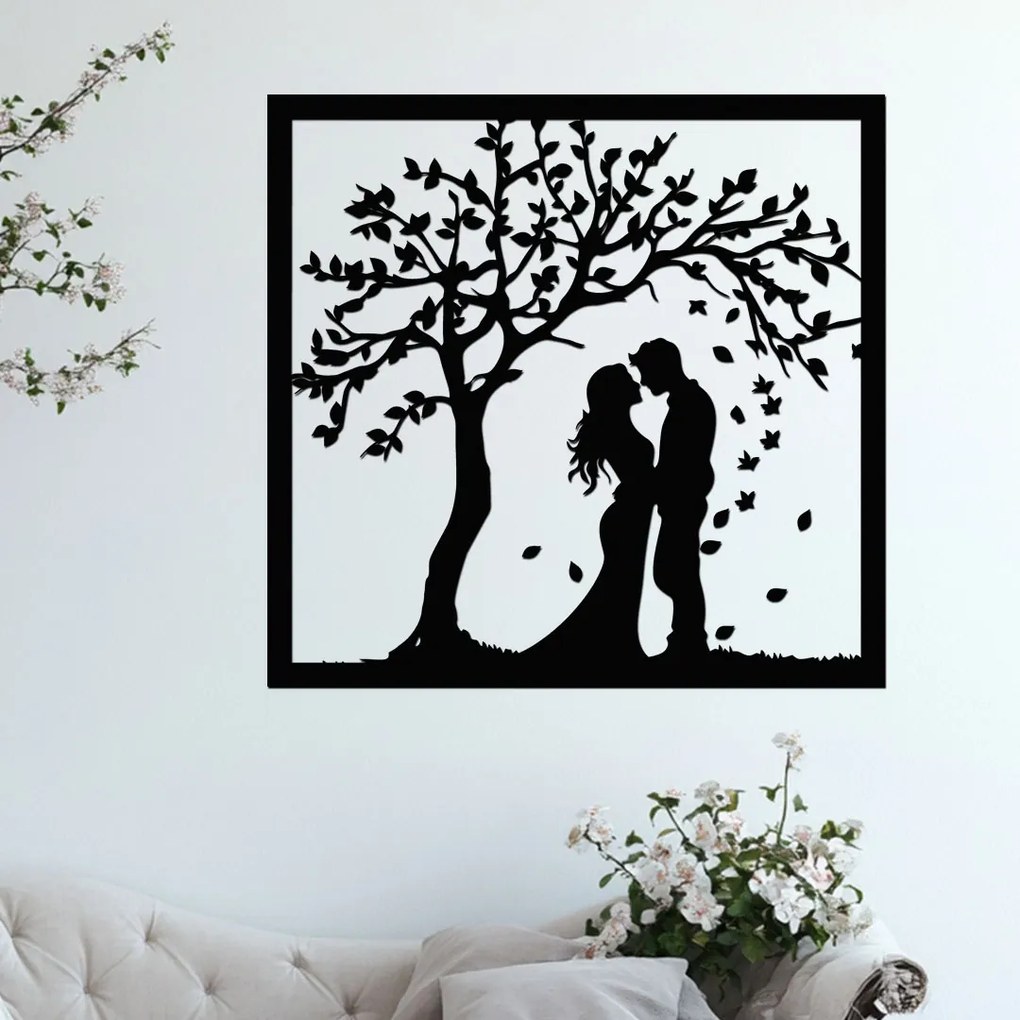 dřevo života Dřevěný strom PODZIMNÍ LÁSKA Zvolte rozměr (cm): 80x80, Zvolte barvu dekoru: Bílá