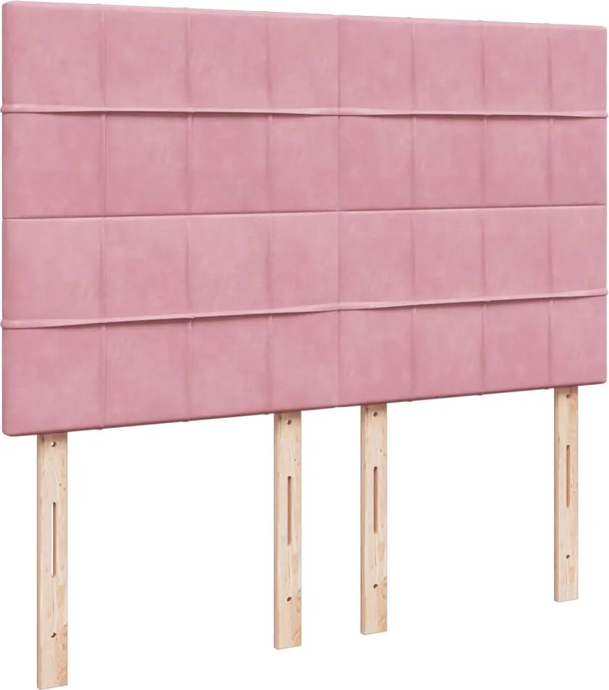 Box spring postel s matrací růžová 160x200 cm samet 3293259