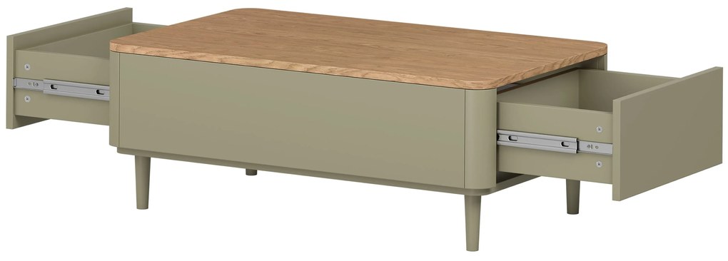 Konferenční stolek Elivo 100 cm na nožkách - eukalyptus / dub baltic dune