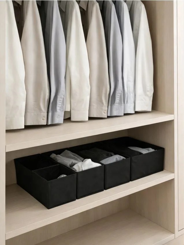 Sinsay - 5 pack skládacích organizérů do skříně - černá