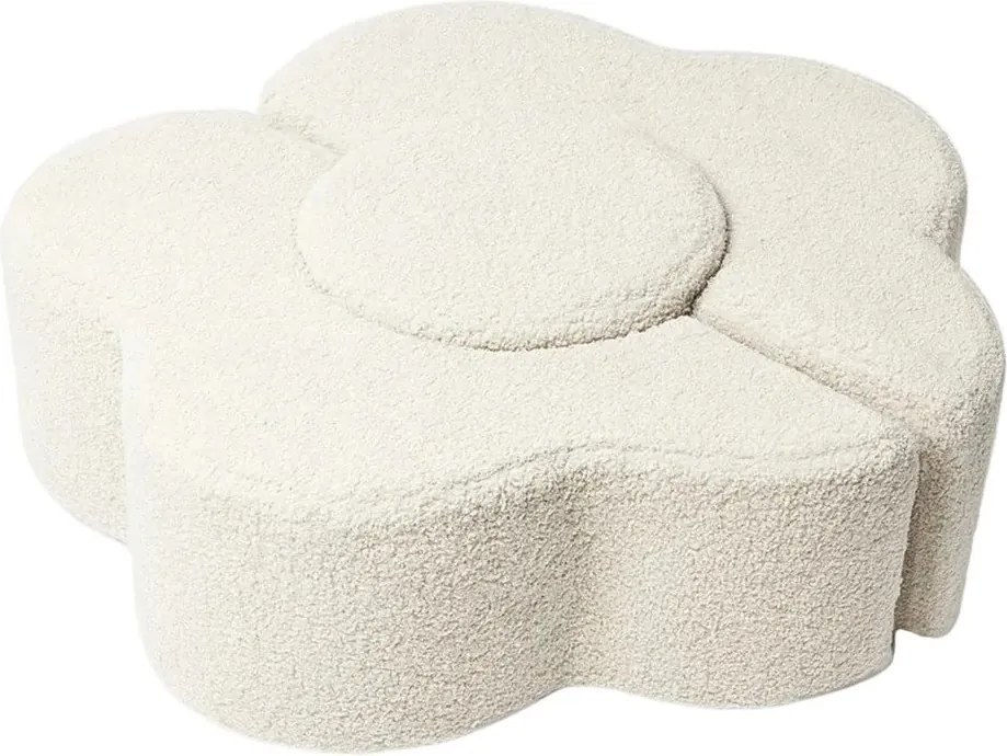 Krémové pěnové hřiště 3 ks z materiálu bouclé výška 27 cm 88x90 cm – Meowbaby