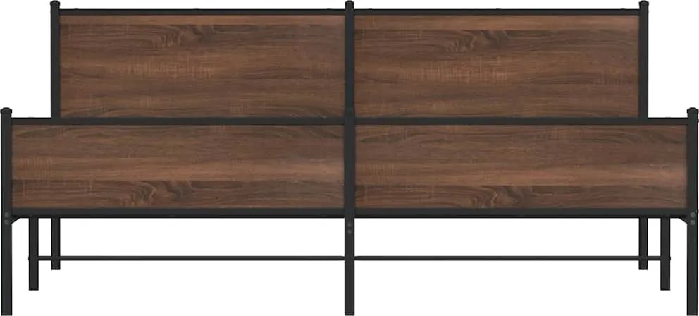 Kovový rám postele bez matrace hnědý dub 193 x 203 cm 3301417