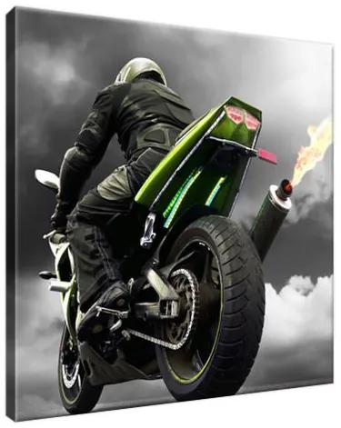 Obraz na plátně Rychlá motorka s plamenem 30x30cm 1383A_1AI