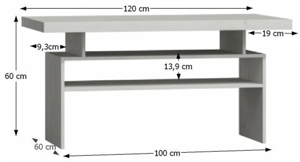 Kondela Konferenční stolek, jasan bílý, INFINITY I-13
