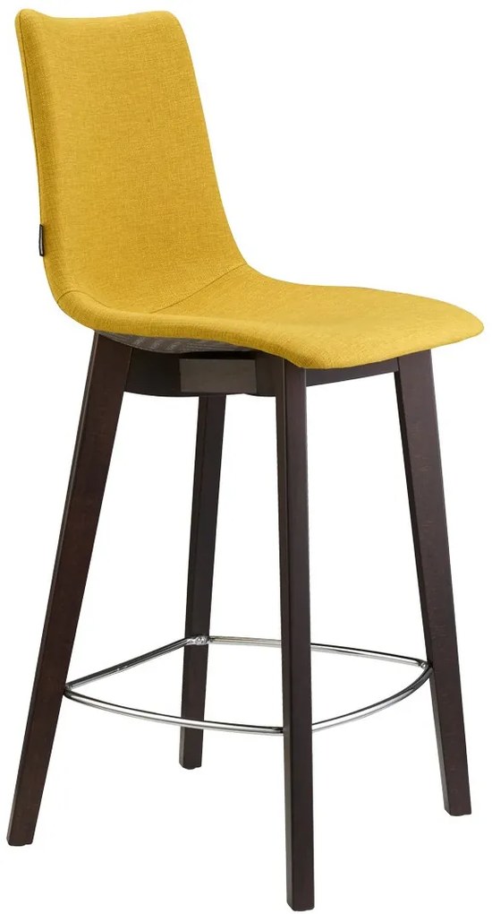 SCAB - Barová židle ZEBRA POP NATURAL nízká - žlutá/wenge