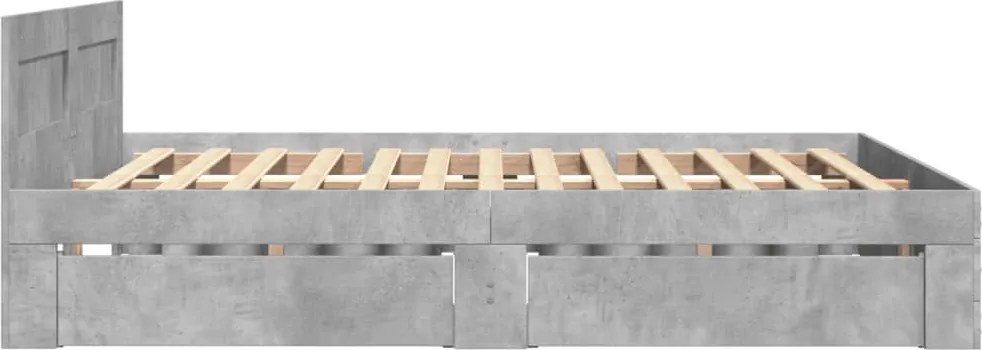 Rám postele s čelem betonově šedý 120 x 190 cm kompozitní dřevo 3295607