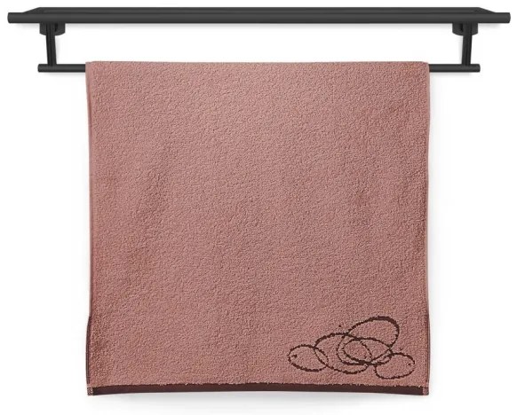 Veba Ručník a osuška Nora elipsy 450g/m2  Osuška Nora elipsy 70x140 cm starorůžová