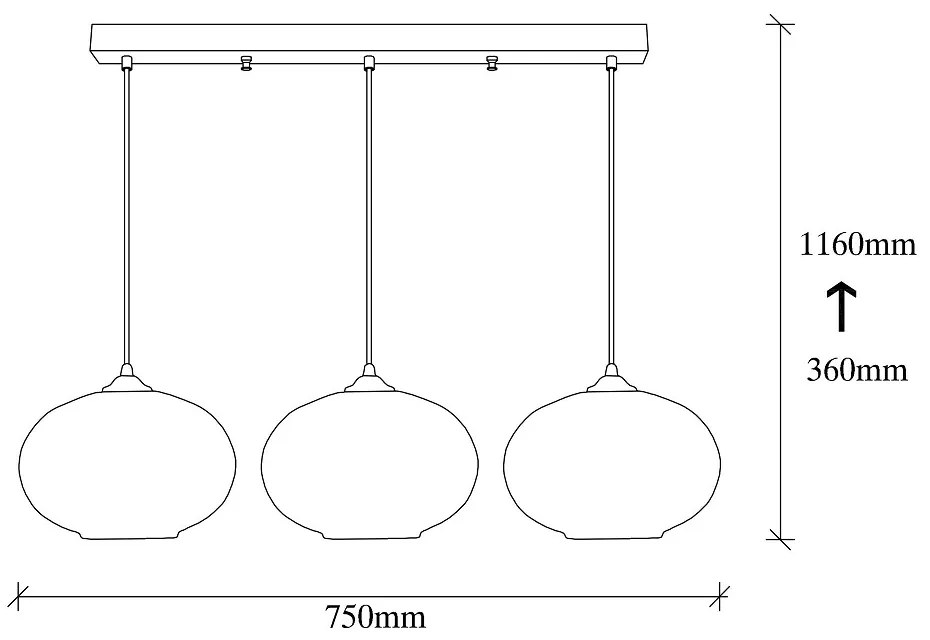 Designový lustr Cadenza 75 cm černý