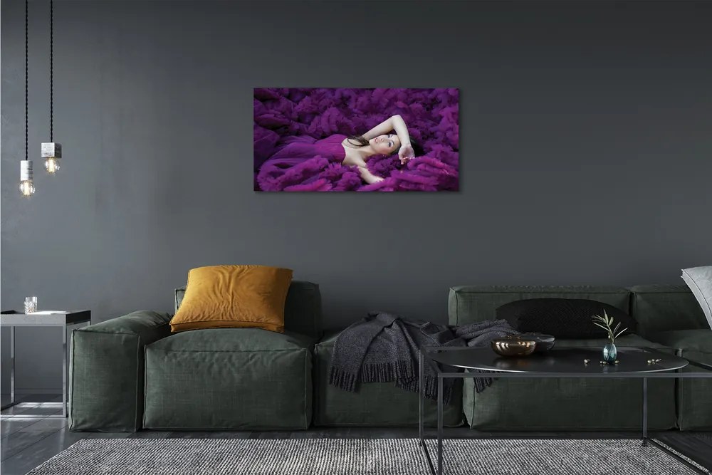 Obrazy na plátně Žena purple 120x60 cm