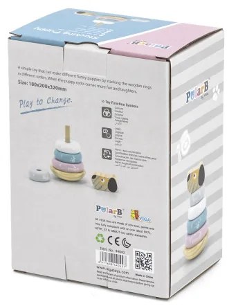 Dřevěná pyramida pro děti Viga 44042 PolarB Pes