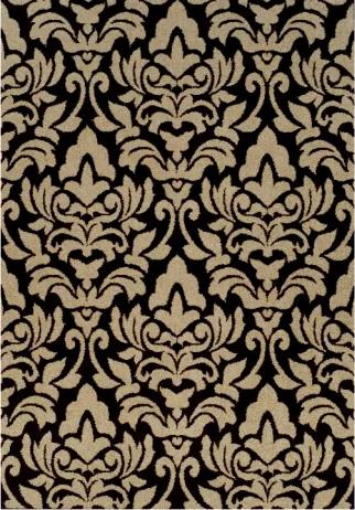 Kusový koberec LORENS, béžová / tmavě hnědá, 133x190 cm