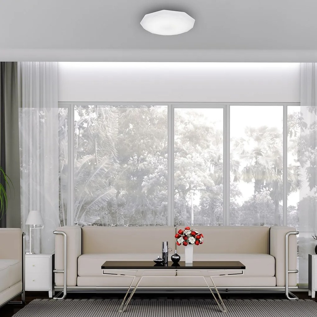 Stropní LED svítidlo Hex, 1x LED 16w, 4000k, (fi 36 cm), w