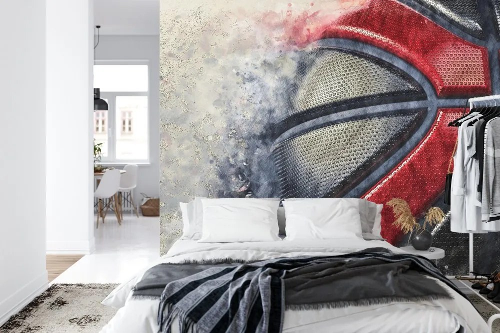 Fototapeta Basketbalový Míč Malovaný Akvarelem Vliesová tapeta 300x210