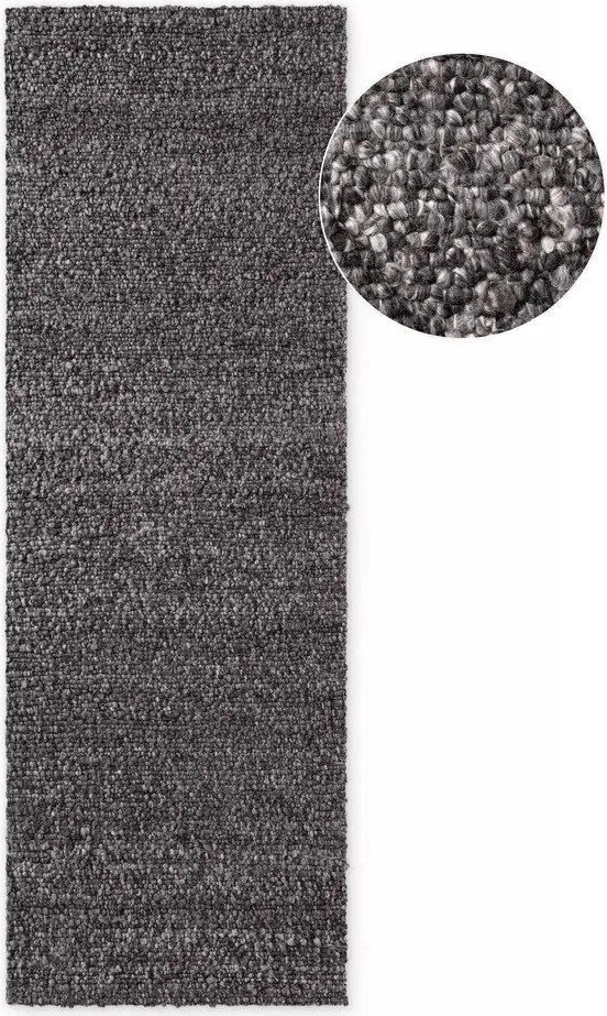 Tmavě šedý ručně tkaný běhoun 80x300 cm Notting Hill Portobello – Ted Baker