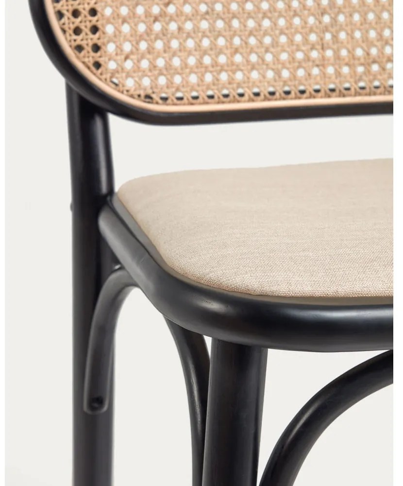 Černá barová židle z jilmového dřeva (výška sedáku 65 cm) Doriane – Kave Home