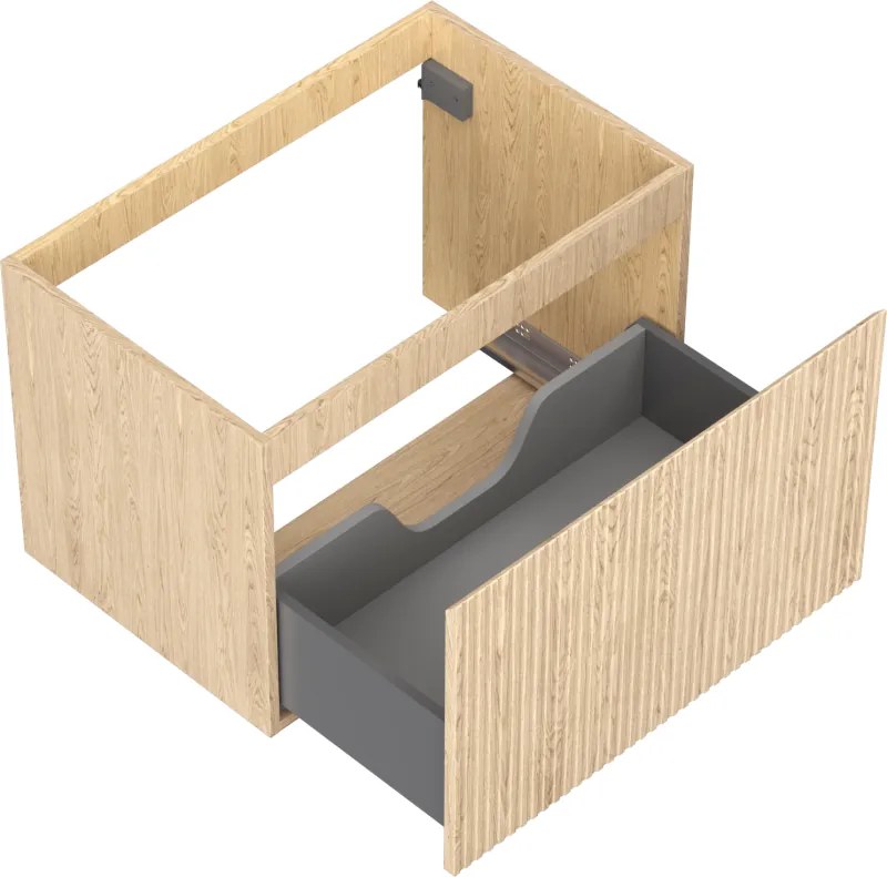 Mexen Rivel, koupelnová skříňka 70 cm, 1 zásuvka, drážkovaná, dub, 91A20-07047-1-BF81