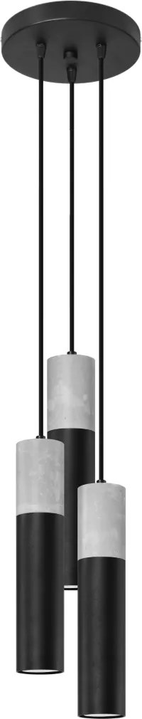 Sollux Lighting Závěsné svítidlo BORGIO 3P černé