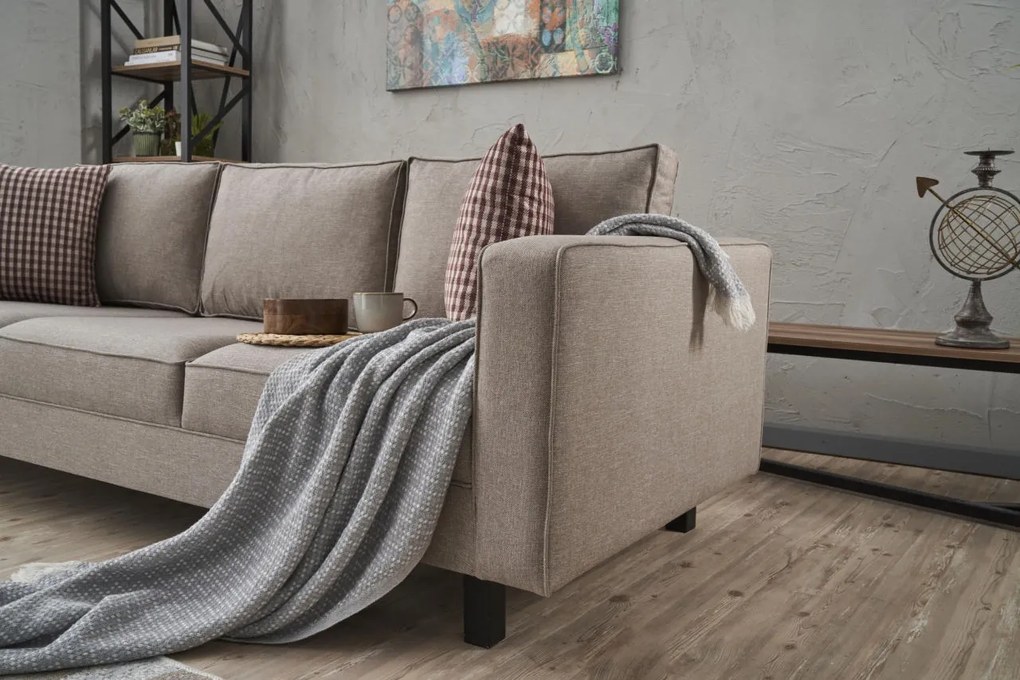 Atelier del Sofa 3-místná pohovka Kale Linen - Cream, Krémová