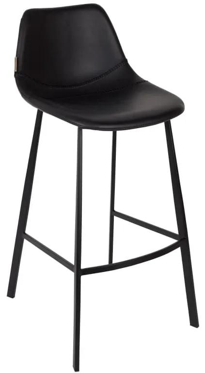 Barová židle DUTCHBONE FRANKY, ekokůže, vintage černá