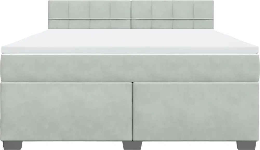 Box spring postel s matrací světle šedá 180x200 cm samet 3288678