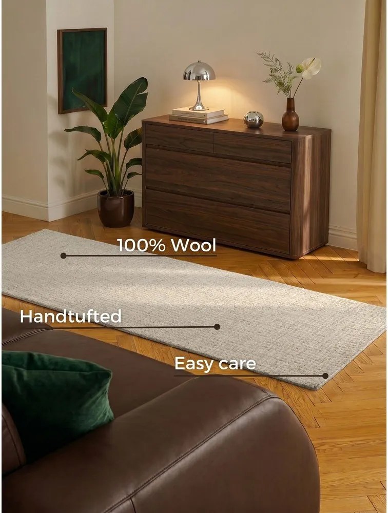 Béžový vlněný běhoun 80x250 cm Eloise – Hanse Home