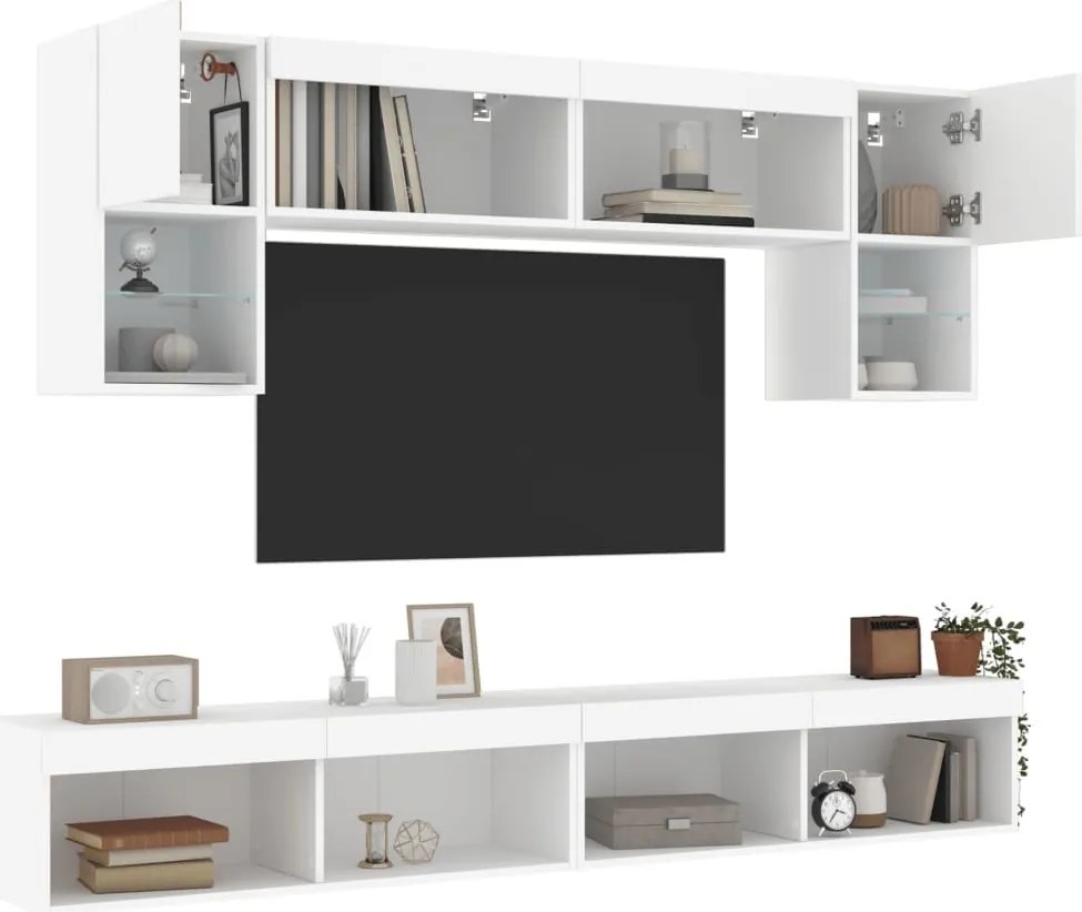 vidaXL 6dílná obývací stěna s LED kompozitní dřevo [3216707] Barva: šedá sonoma