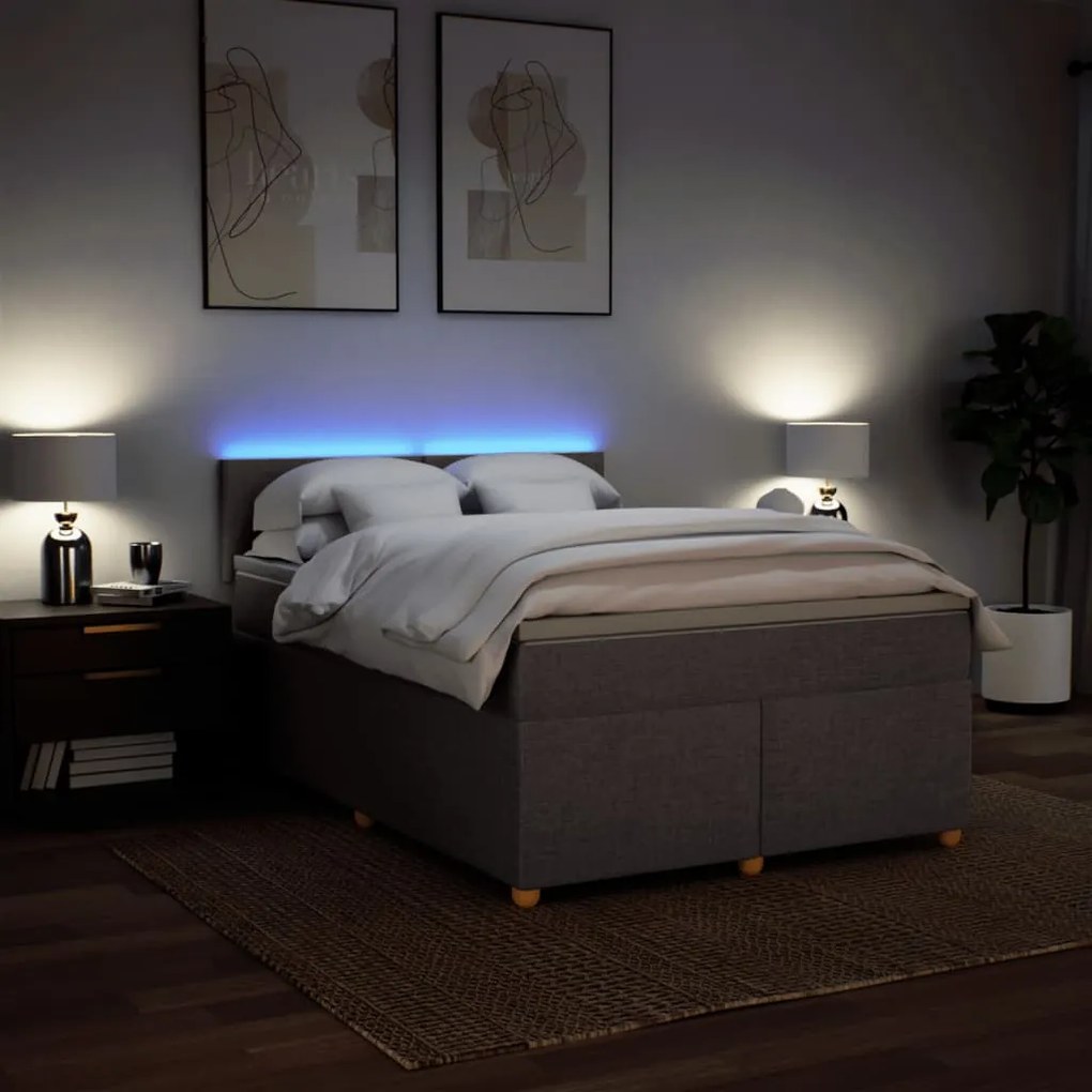 Box spring postel s matrací taupe 140x200 cm textil 3289000