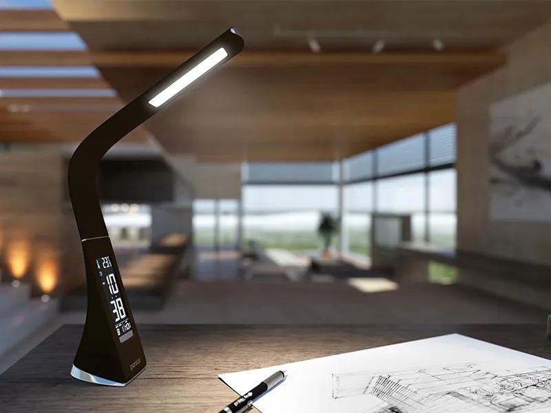 PANLUX SET 2x stolní LED lampička LORD LED, černá kůže - neutrální