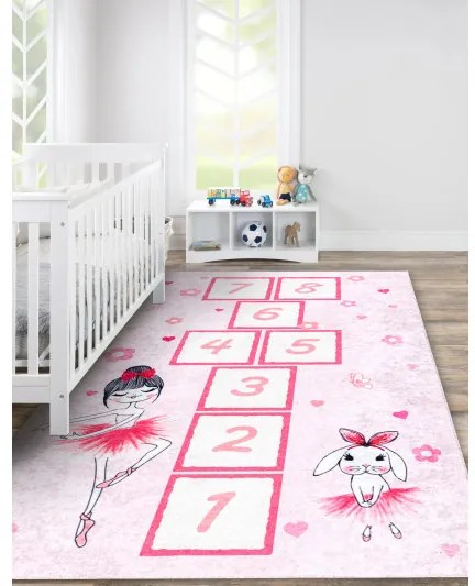 Dywany Łuszczów, Dětský kusový koberec Junior 51828.802 Ballerina pink, 160x220, růžová, dětský pokoj