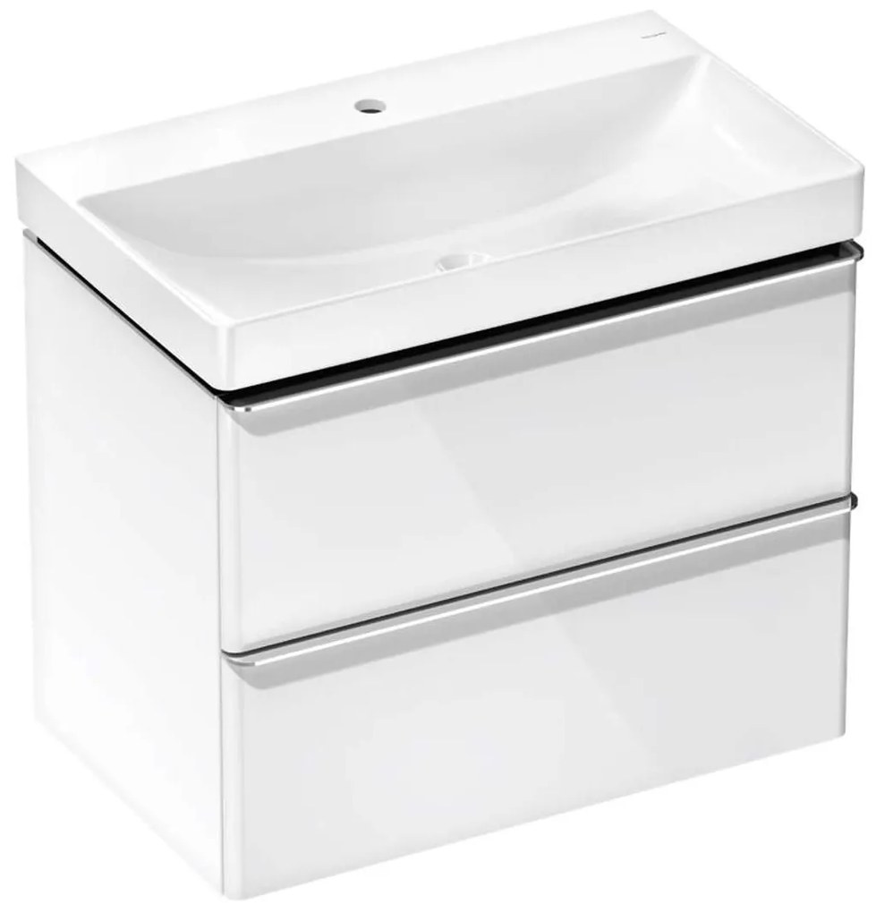 Hansgrohe Xelu Q - Skříňka s umyvadlem, 63x78x50 cm, 2 zásuvky, lesklá bílá/chrom 54374000